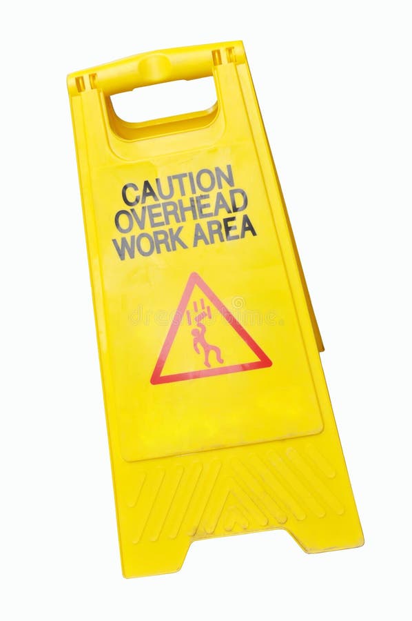 Overhead work area caution stock image. Image of plastic - 17965017