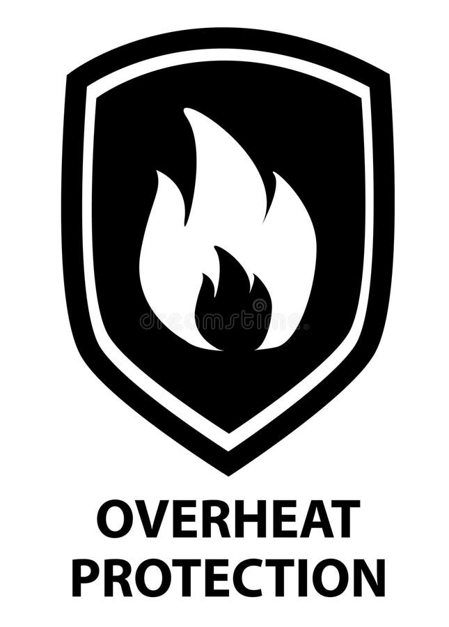 Overheat Protection Icon. Overheat Protection with Shield Sign ...