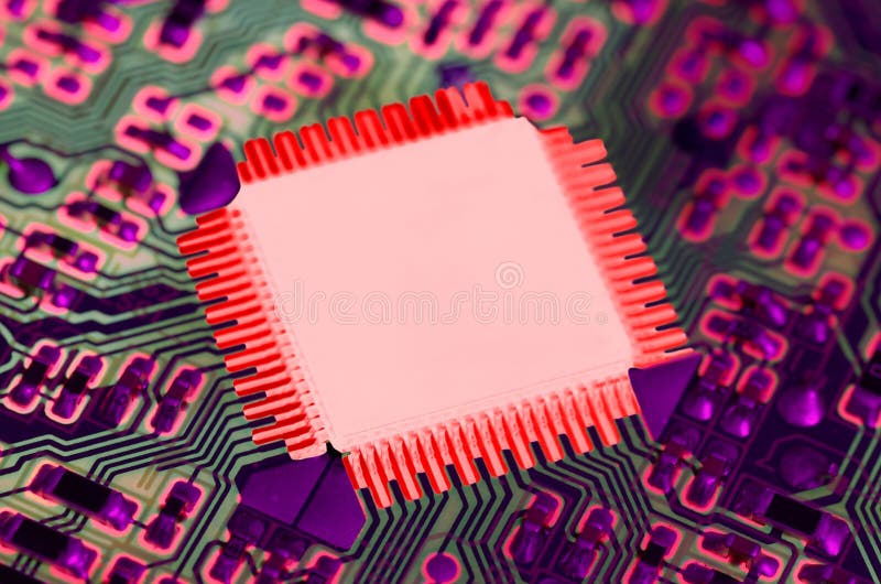 Overheated chip stock photo. Image of management, illuminating - 114831560