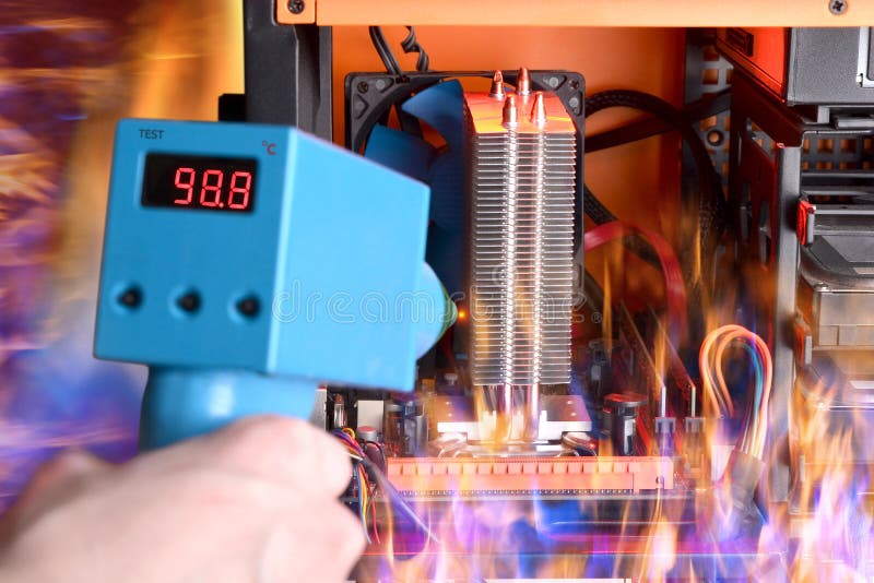 Computer CPU Cooling Radiator Motherboard Close-up Stock Image - Image ...