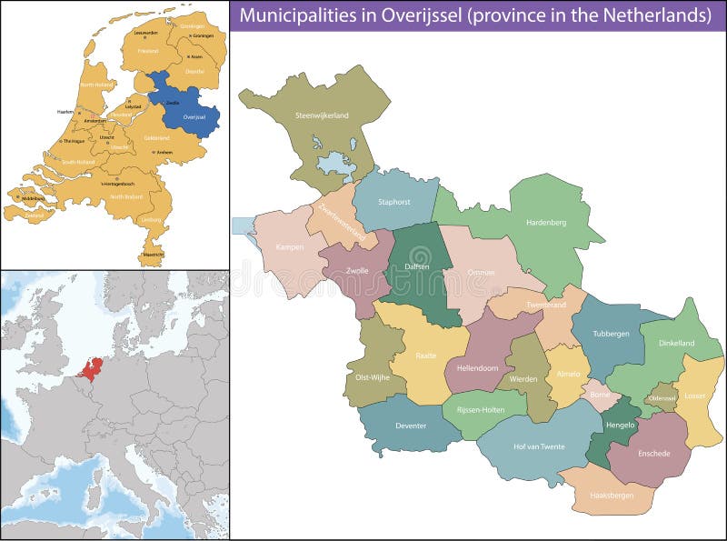 Overijssel Is Een Provincie Van Nederland Vector Illustratie