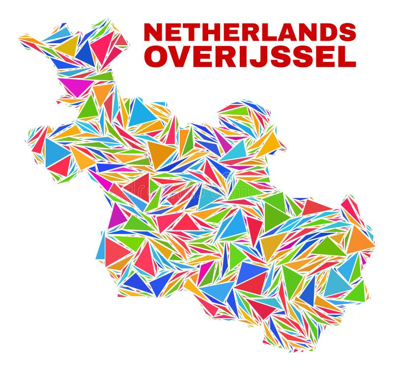 Overijssel Province Map - Mosaic of Color Triangles Stock Vector ...