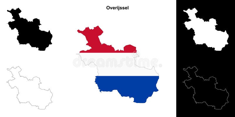 Overijssel outline map stock vector. Illustration of border - 323679453