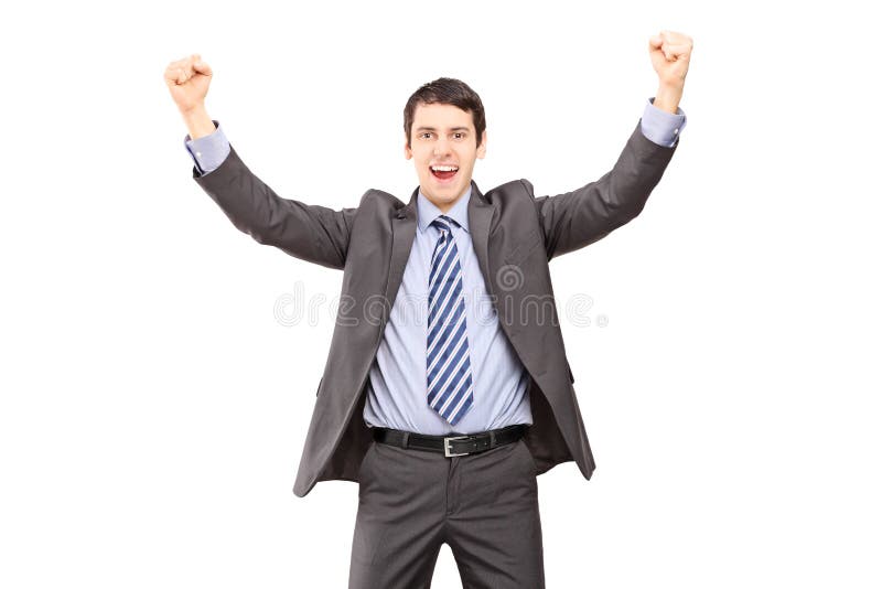 Overjoyed businessman stock photo. Image of entrepreneur - 34172742