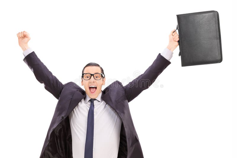 Overjoyed businessman stock photo. Image of entrepreneur - 34172742