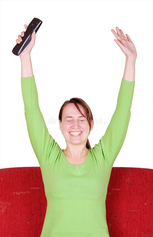 Overjoyed Young Business Lady Celebrating Online Success. Stock Image ...