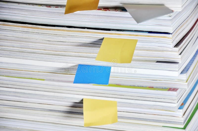 Overlap Books and Note Paper Stock Photo - Image of editorial ...