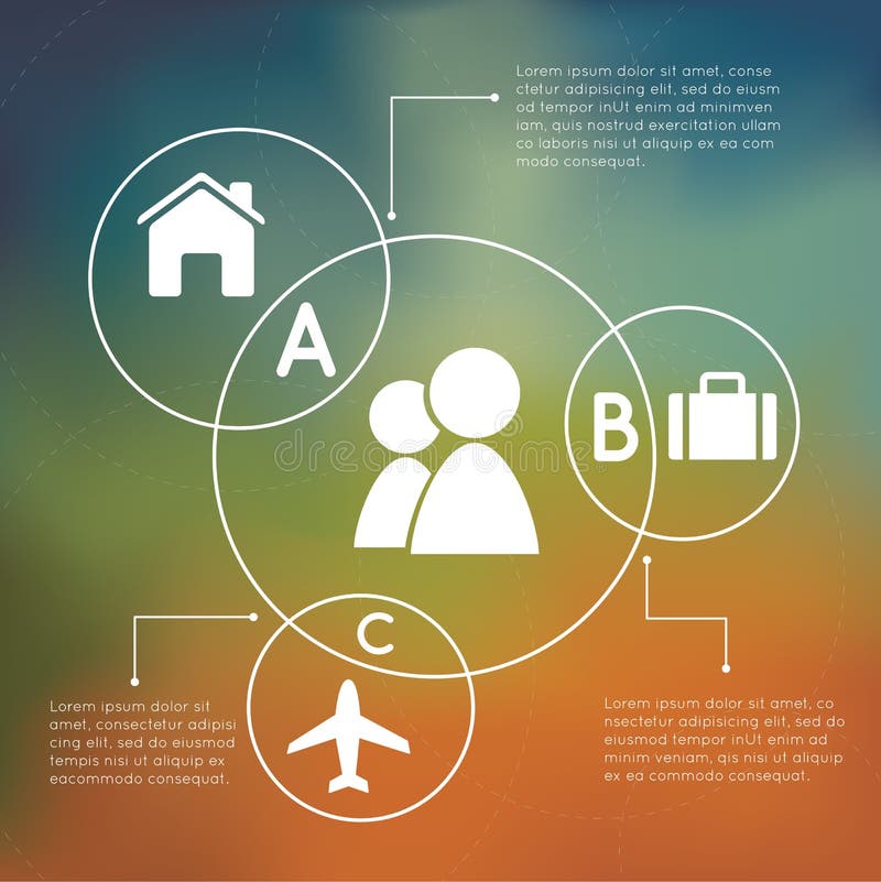 Infographics Set with Overlapping Bars and Central Dots Stock Vector ...