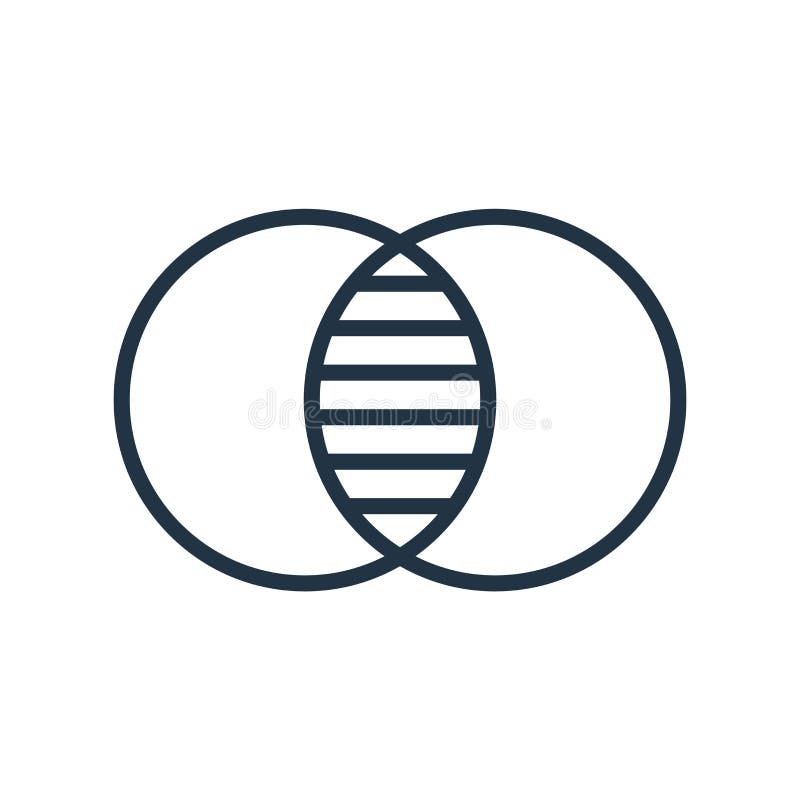 Intersection Icon Vector Isolated on White Background, Intersect Stock ...