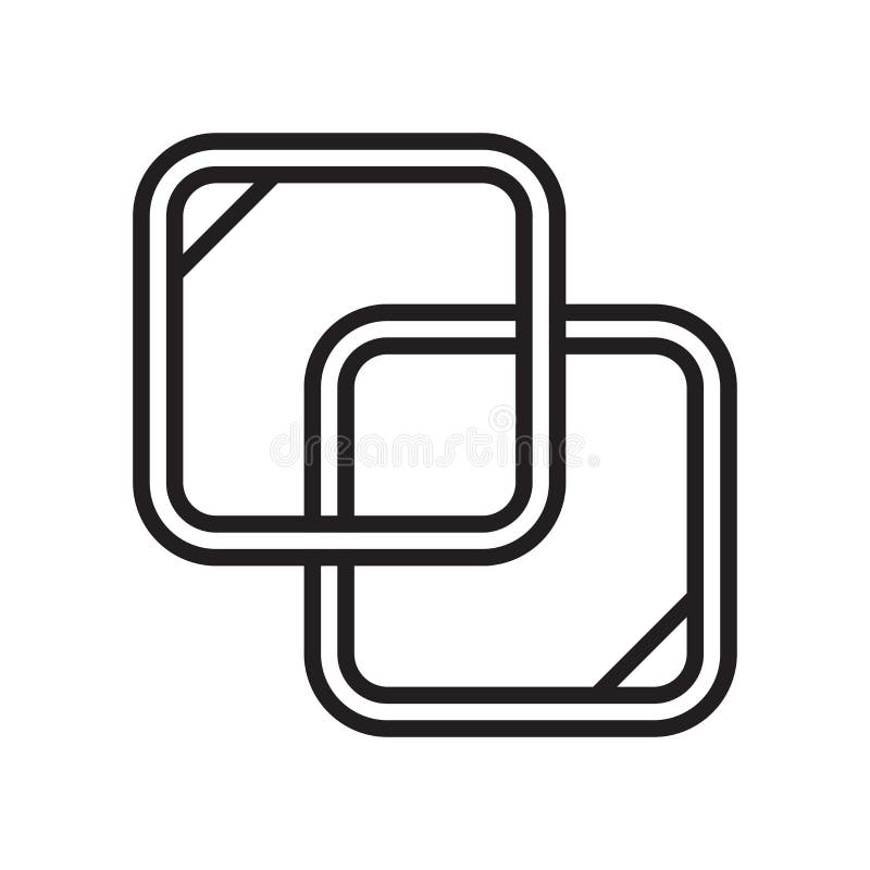 Overlap Icon Vector Sign and Symbol Isolated on White Background Stock ...