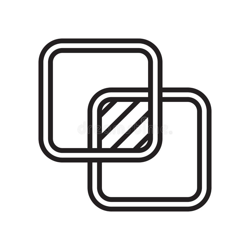 Overlap Icon Vector Sign and Symbol Isolated on White Background Stock ...