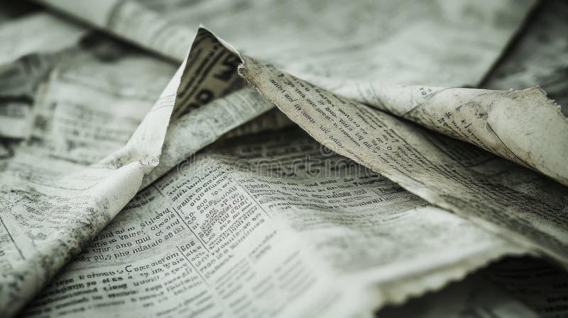 Vintage Newspaper Clippings Create a Layered Texture Revealing ...
