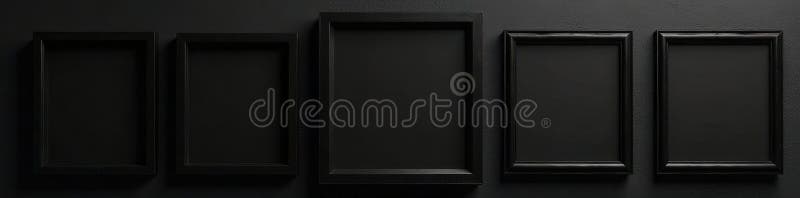 Overlapping Black Picture Frames on a Black Background , Photography ...