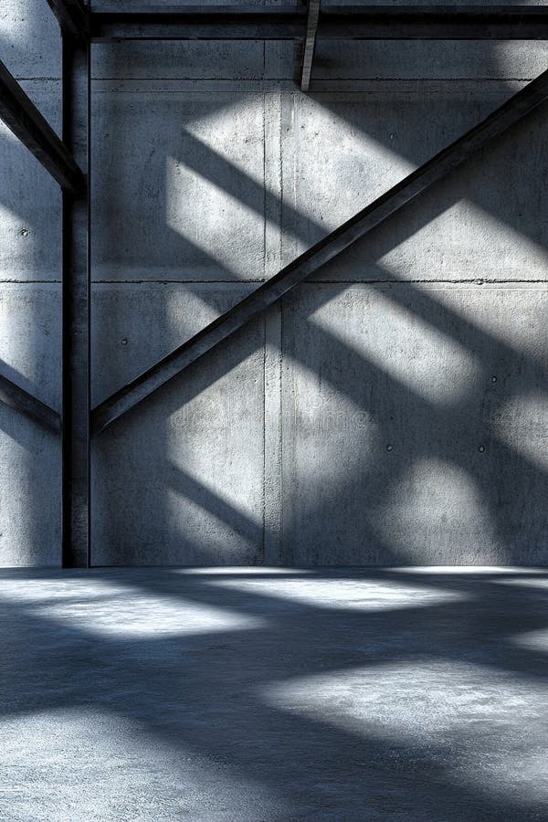 Overlapping Black Steel Beams Create Striking Linear Shadows on a ...