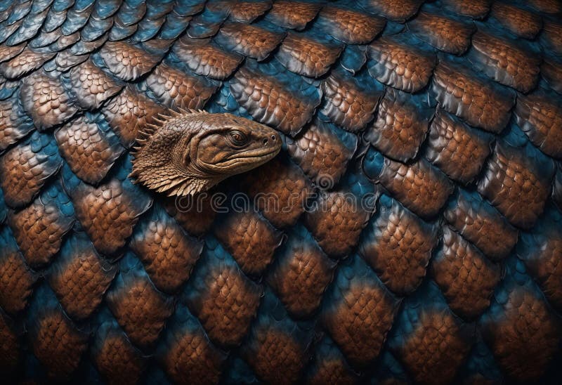 Overlapping Blue and Gray Scales Stock Illustration - Illustration of ...