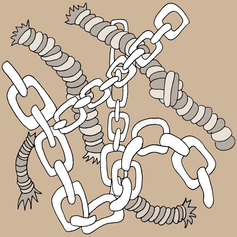 Overlapping Chains and Rope Stock Vector - Illustration of ropes ...