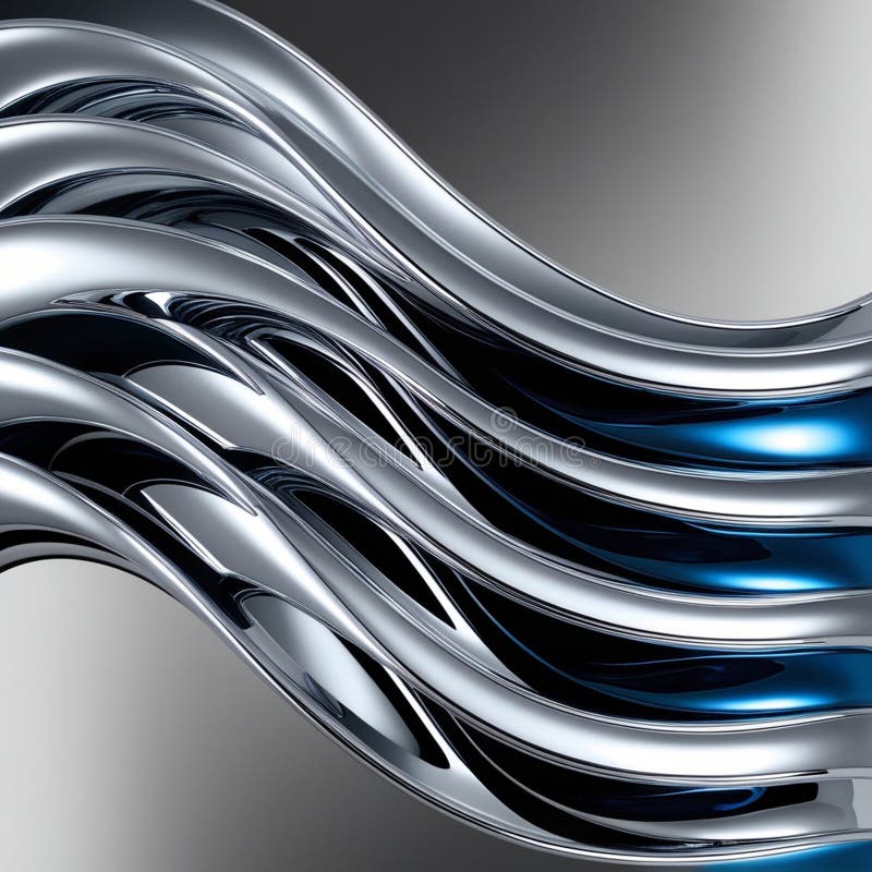 Overlapping Chrome Waves with Storm-like Textures and Dynamic Depth ...