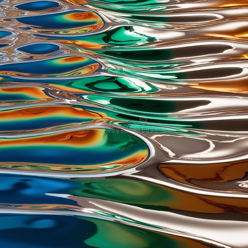 Overlapping Chrome Waves with Storm-like Textures and Dynamic Depth ...
