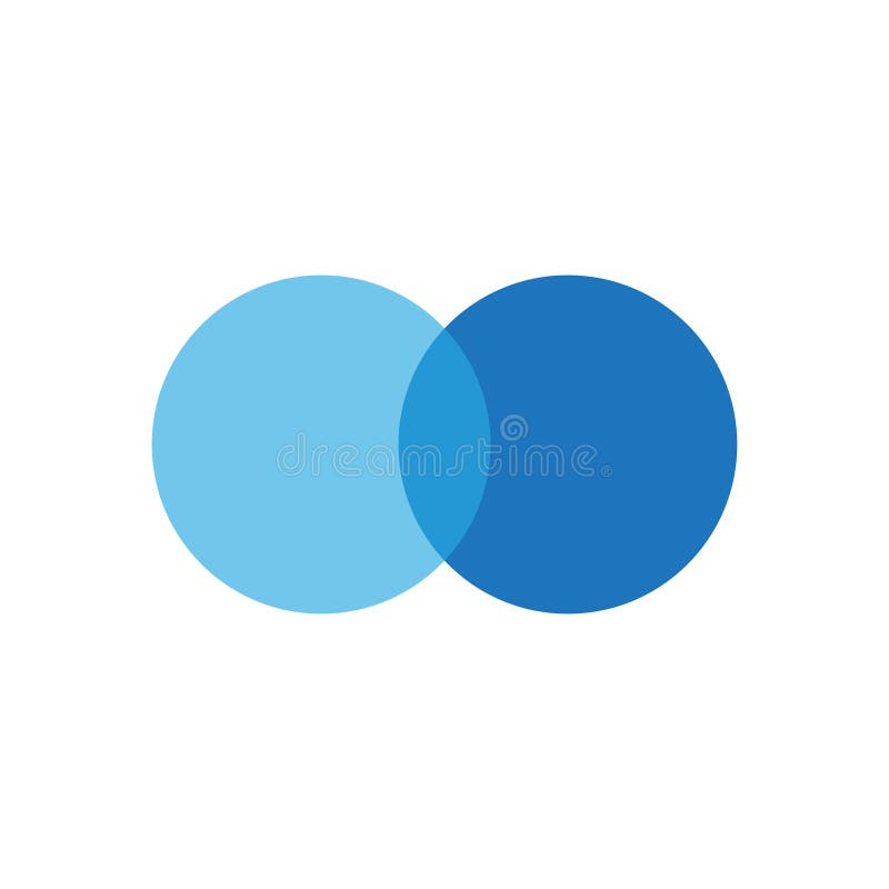 Overlapping Circles Icon. Color Blend Illustration. Simple Venn Diagram ...
