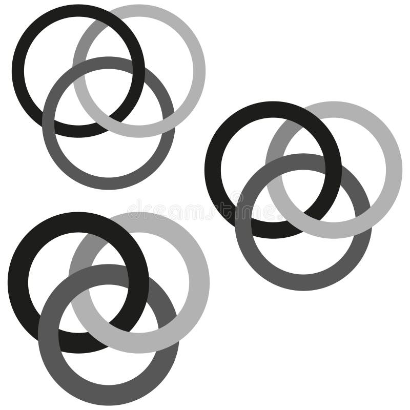 Overlapping Circles Icon. Interlocking Rings Vector. Geometric Abstract ...