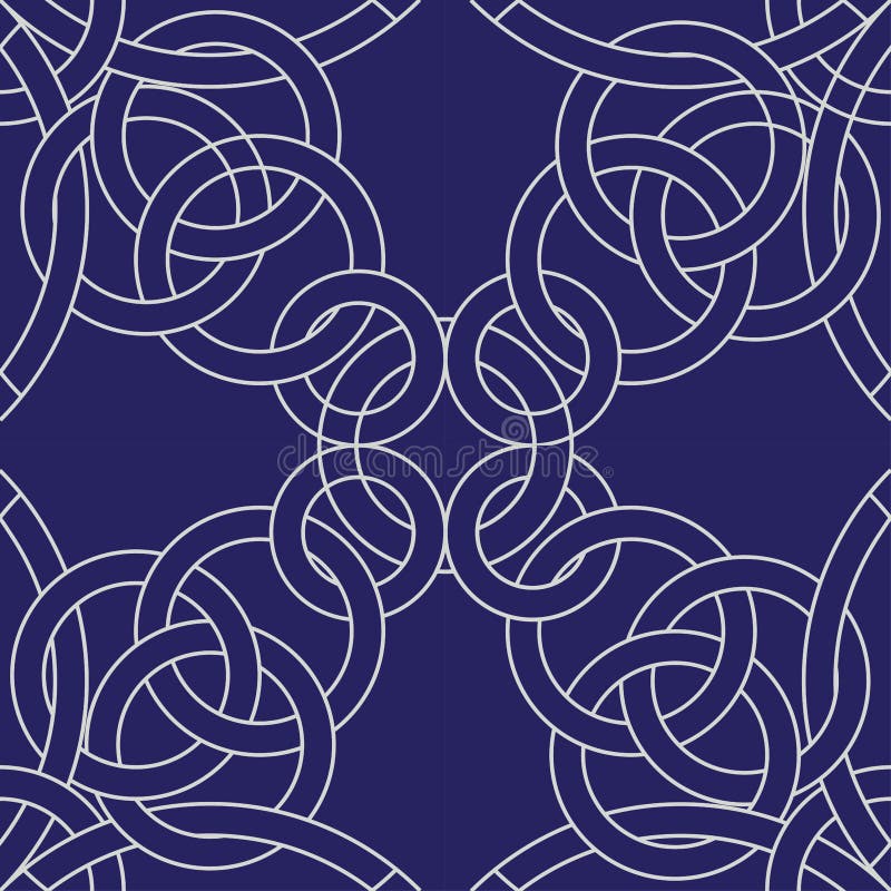 Overlapping Circles Outline Seamless Pattern. Geomatric Circular ...