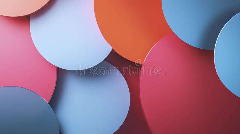 Overlapping Circular Paper Cuts in Soft Pastel Colors with Shadows and ...
