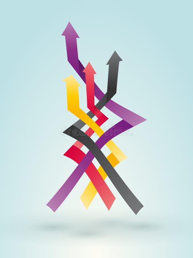 Overlapping colored arrow stock vector. Illustration of target - 42090912