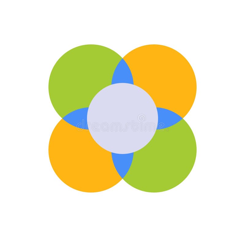 Overlapping Colorful Circle Design with Vibrant Orange, Green, and Blue ...