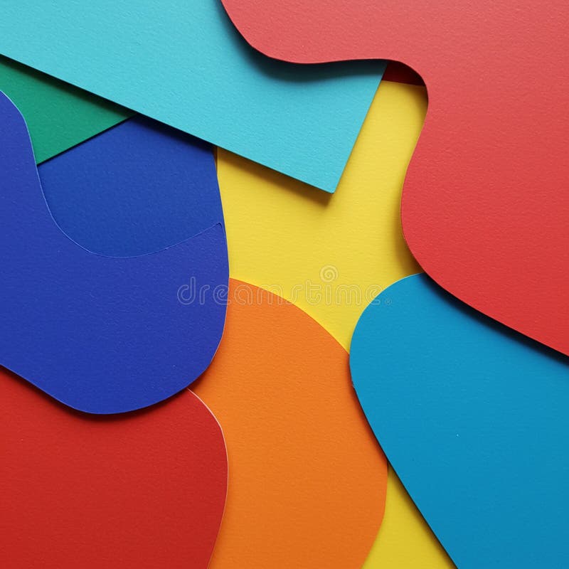 Overlapping Colorful Paper Cutouts Create an Abstract Composition ...
