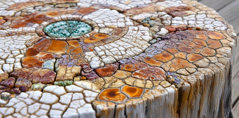 Seamless Geometric Overlapping Circle Diamond Tile Pattern Stock Photos ...