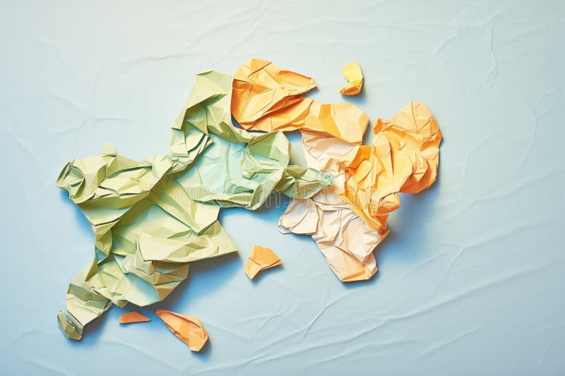 Overlapping Crumpled Papers with Shadows Stock Illustration ...