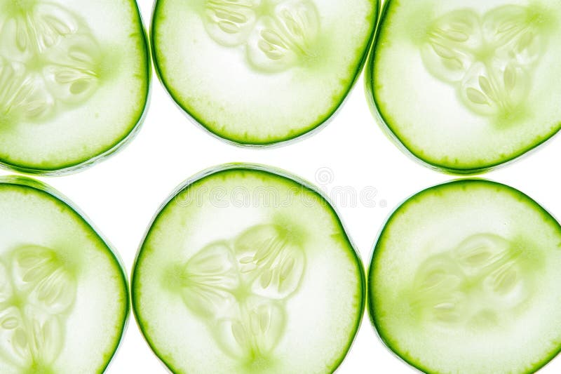 Overlapping Cucumber Slices White Background Stock Photos - Free ...