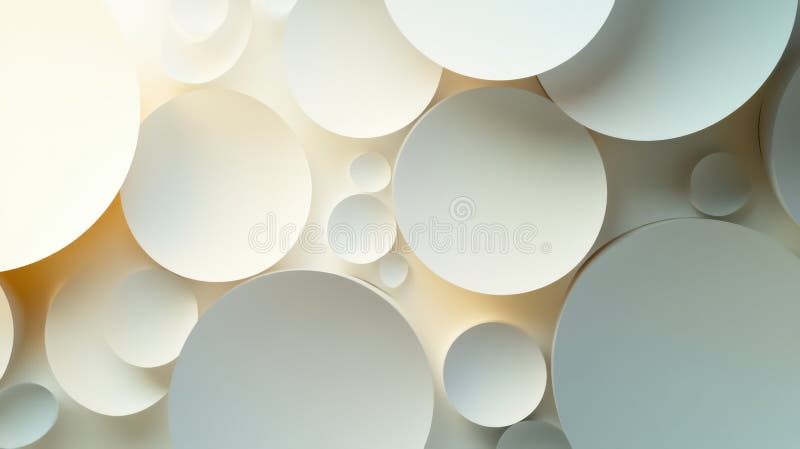 Overlapping 3D Circle Layers with Shadows Creating Abstract Depth and Dimension. Light Shadow 3d ...