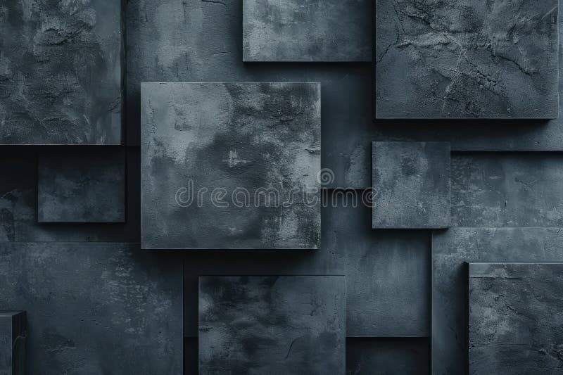 Overlapping Dark Squares with Textured Surfaces. Modern Industrial ...