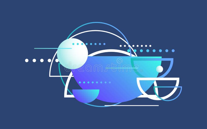 Overlapping Design Elements on Blue Background. Vector Illustration ...