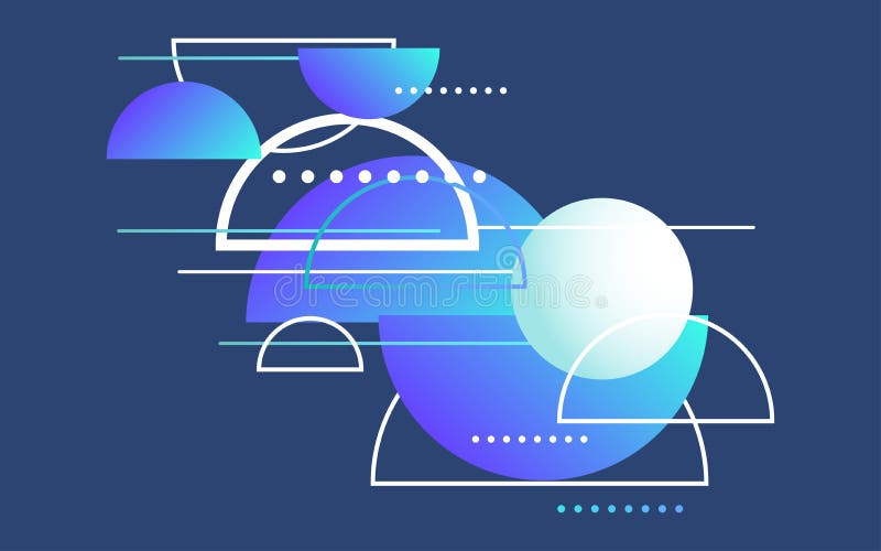 Overlapping Design Elements on Blue Background. Vector Illustration ...