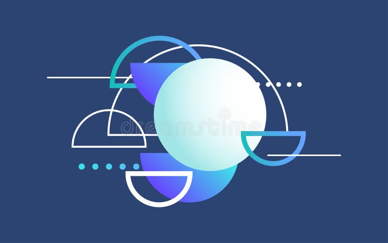 Overlapping Design Elements on Blue Background. Vector Illustration ...