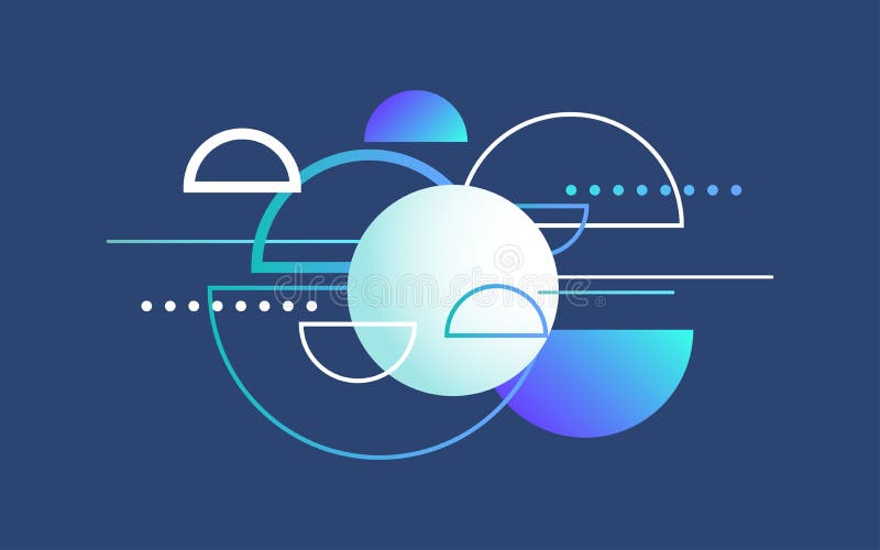 Overlapping Design Elements on Blue Background. Vector Illustration ...