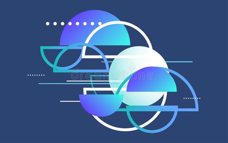 Overlapping Design Elements on Blue Background. Vector Illustration ...