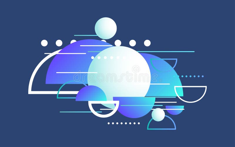 Overlapping Design Elements on Blue Background. Vector Illustration ...