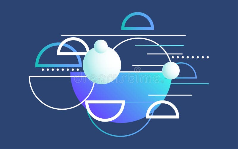 Overlapping Design Elements on Blue Background. Vector Illustration ...