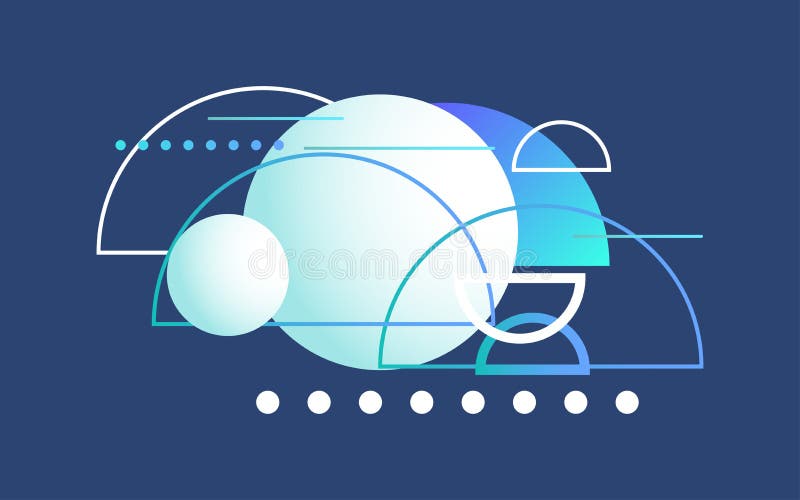 Overlapping Design Elements on Blue Background. Vector Illustration ...