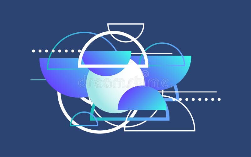 Overlapping Design Elements on Blue Background. Vector Illustration ...