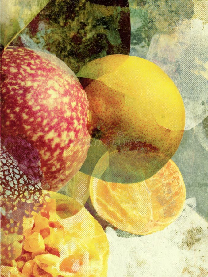 Overlapping Fruit Textures Create a Vibrant Collage in a Magazine Style ...