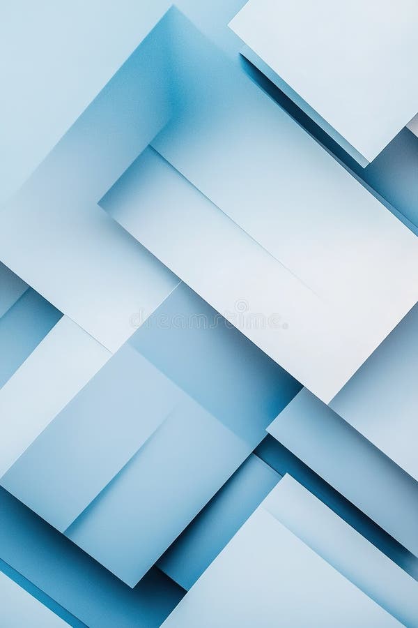 Overlapping Geometric Panels in Muted Light Blue Tones Create a Stylish ...