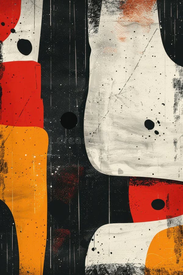 Overlapping Geometric Shapes in a Vintage Style with a Textured ...