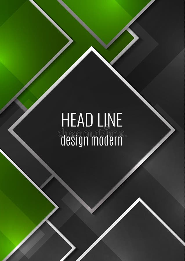 Overlapping Geometric Squares with Thin Lines. Template for Business ...