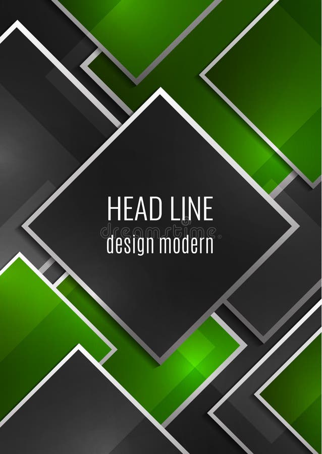 Overlapping Geometric Squares with Thin Lines. Template for Business ...