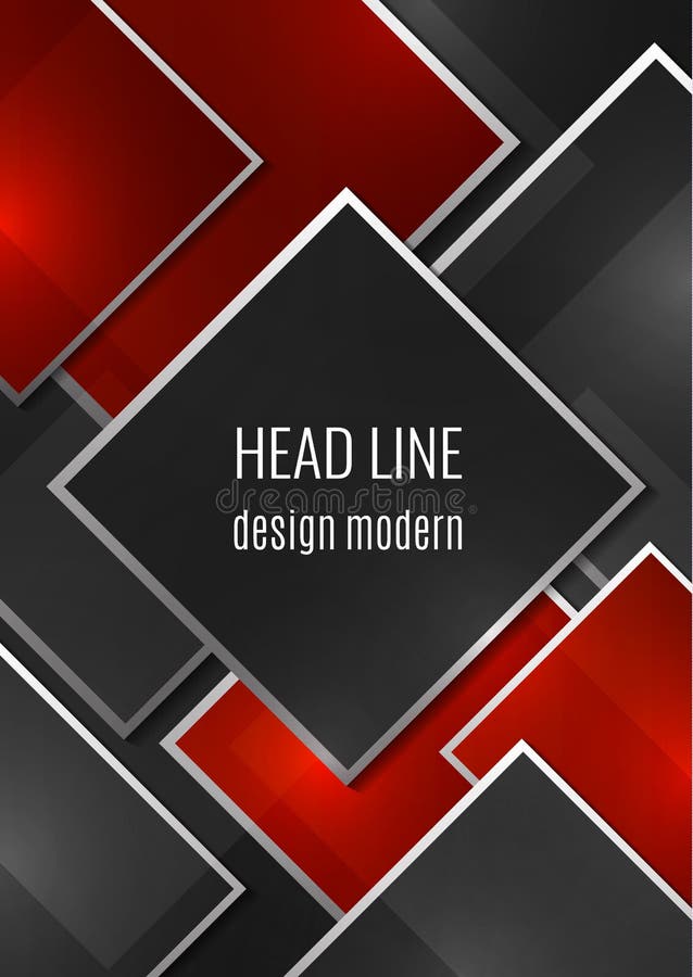 Overlapping Geometric Squares with Thin Lines. Template for Business ...