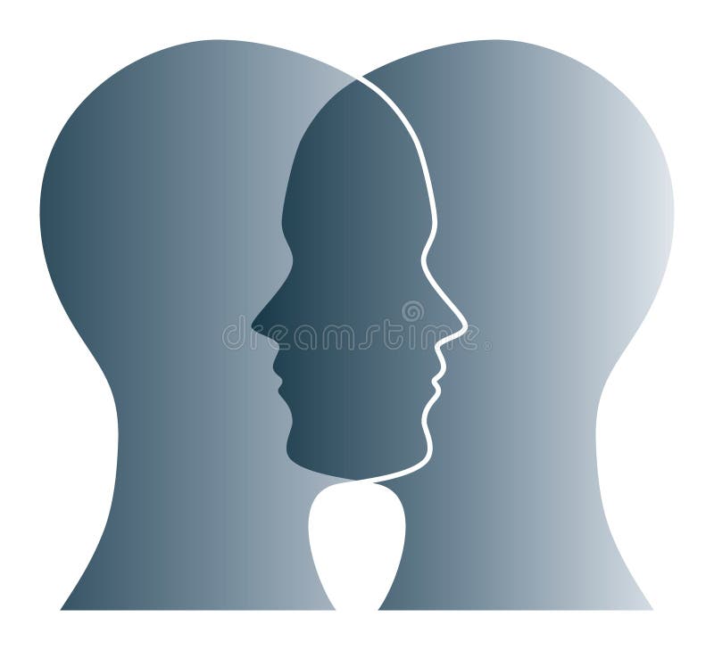 Two Head Silhouettes Stock Illustrations – 1,062 Two Head Silhouettes ...